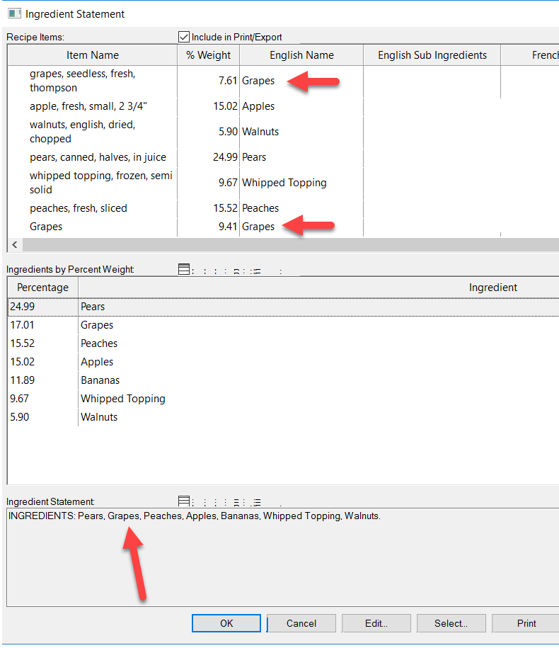 Combine like ingredients in the Ingredient Statement – KB – Genesis R&D ...